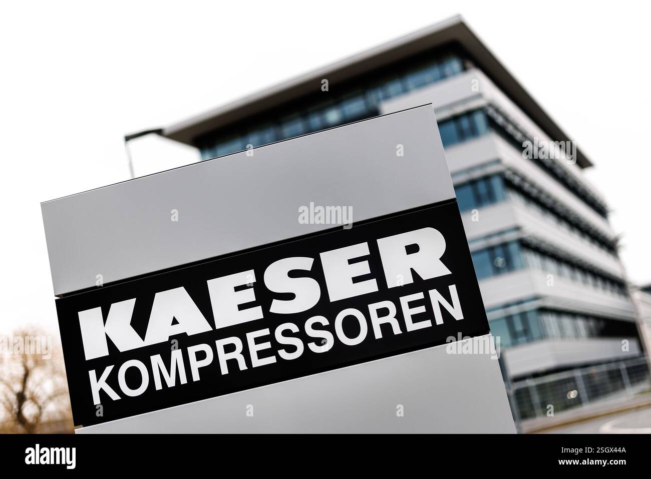 07 February 2025, Bavaria, Coburg: The logo and lettering of Kaeser ...