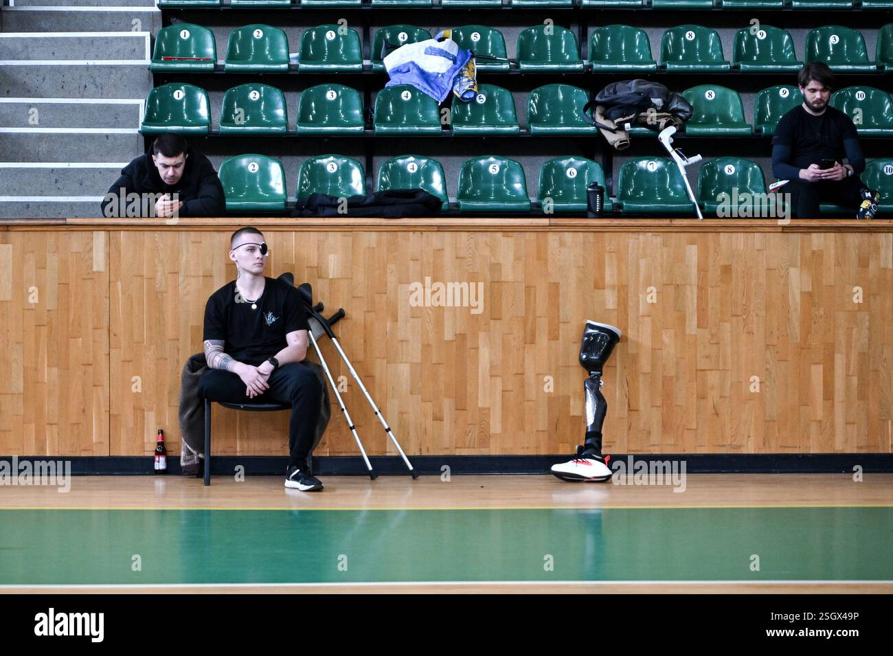 Non Exclusive: LVIV, UKRAINE - FEBRUARY 8, 2025 - A man with an eye ...