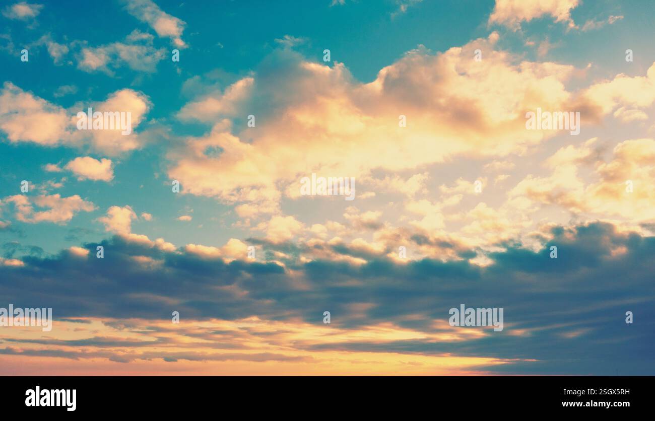Colorful cloudy sky at sunset. Gradient color. Sky texture. Abstract ...