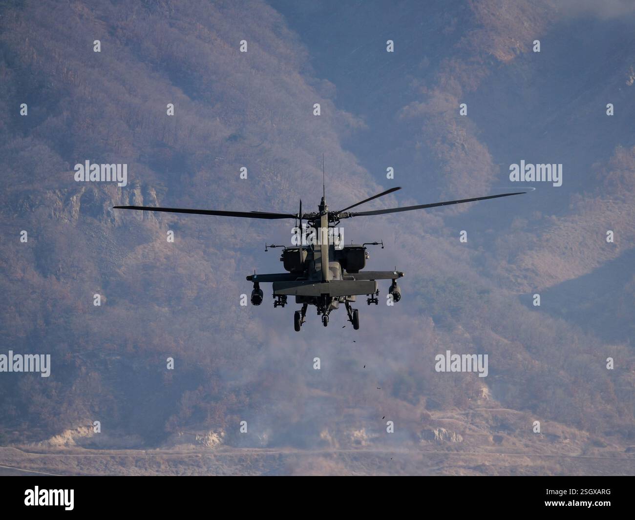 Pocheon, South Korea. 09th Feb, 2025. A U.S. AH-64 Apache helicopter ...