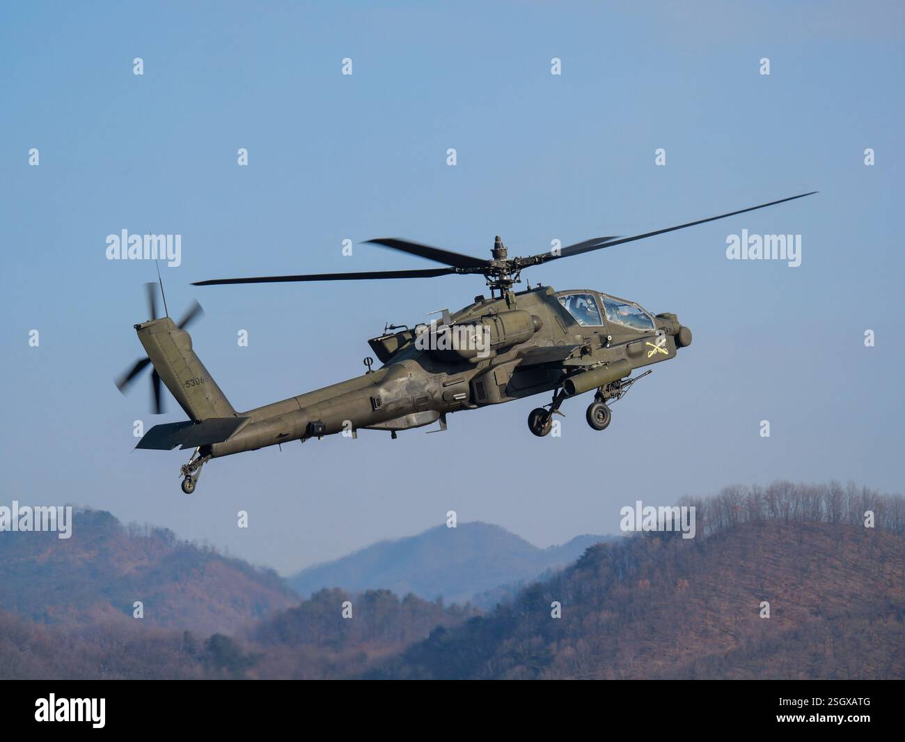 Pocheon, South Korea. 09th Feb, 2025. A U.S. AH-64 Apache helicopter ...