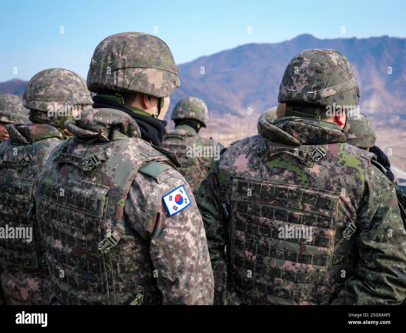 Pocheon, South Korea. 09th Feb, 2025. South Korean troops watch a ...