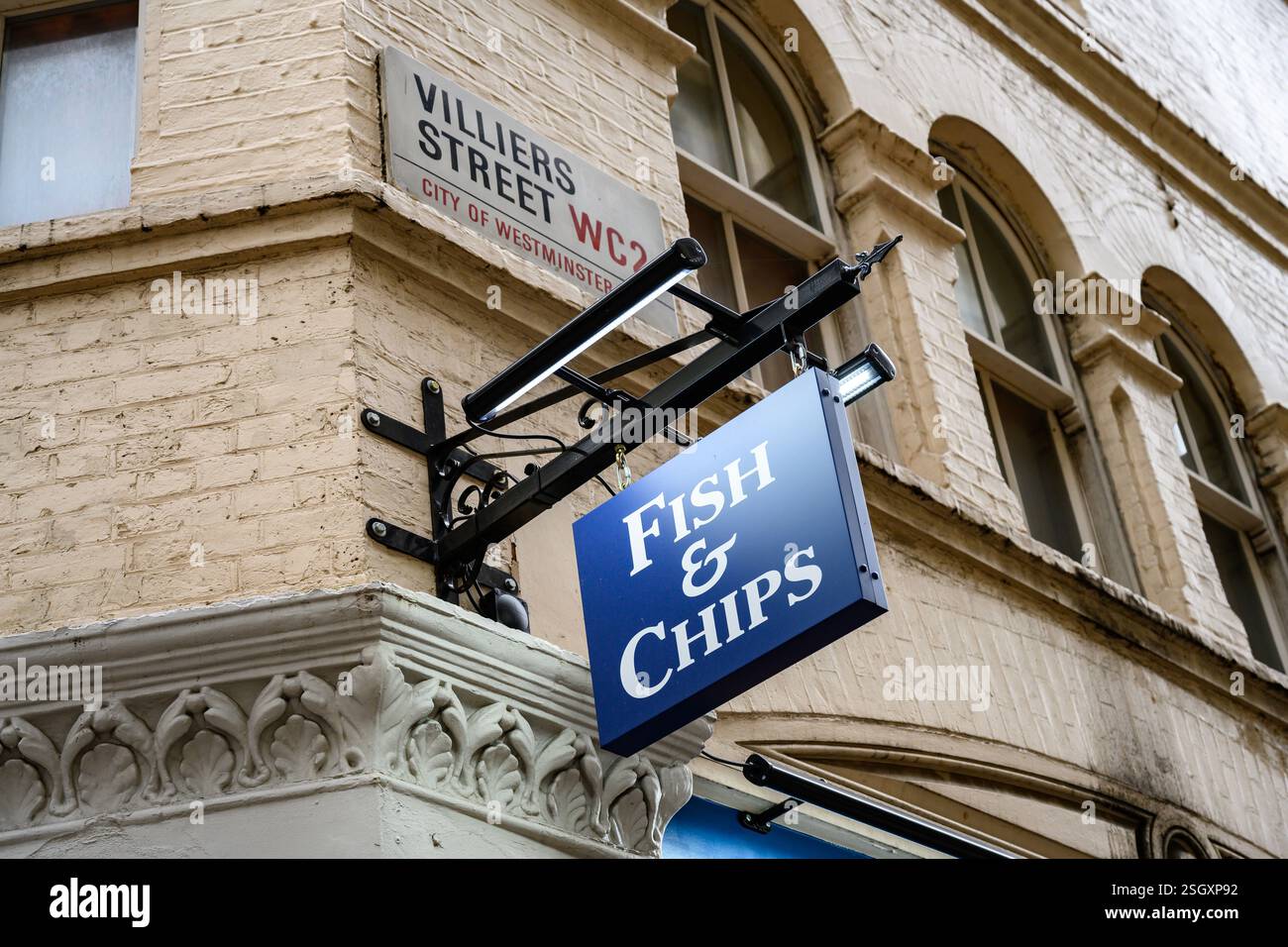 A traditional British fish and chip shop restaurant on the south bank ...