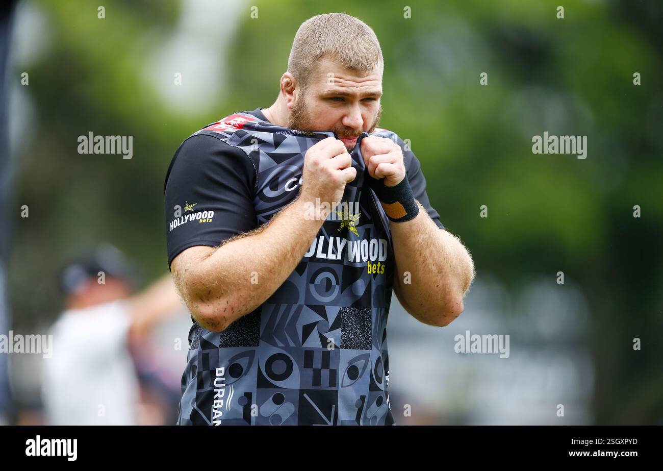 Durban, South Africa. 10th Feb, 2025. Hanro Jacobs of the Hollywoodbets ...