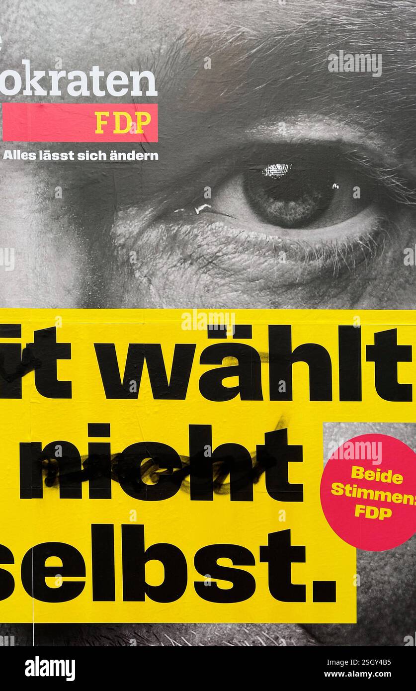 Wahlplakat GER, Berlin, 20250210,Wahlplakat, FDP, Chrisrian Lindner ...