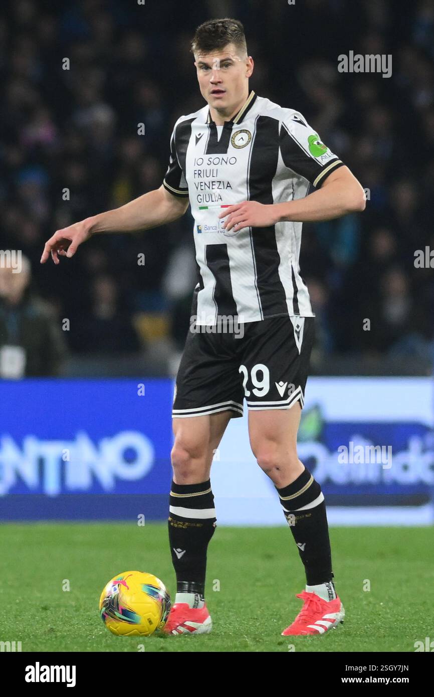 Napoli, Italy. 09th Feb, 2025. Jaka Bijol of Udinese Calcio in action ...