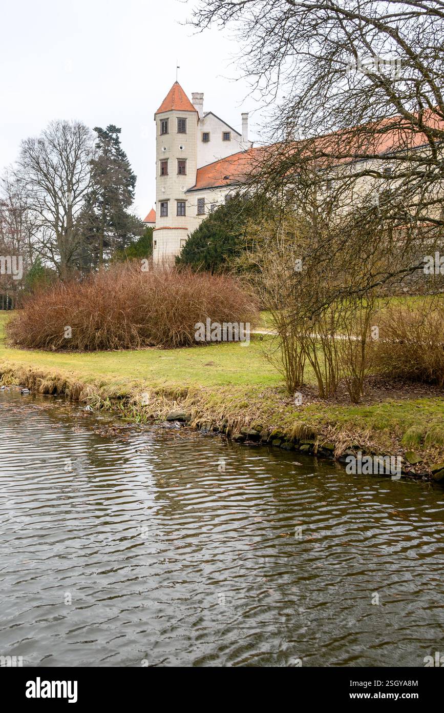 Telc castle in the historic old town of Telc, Unesco World Heritage ...