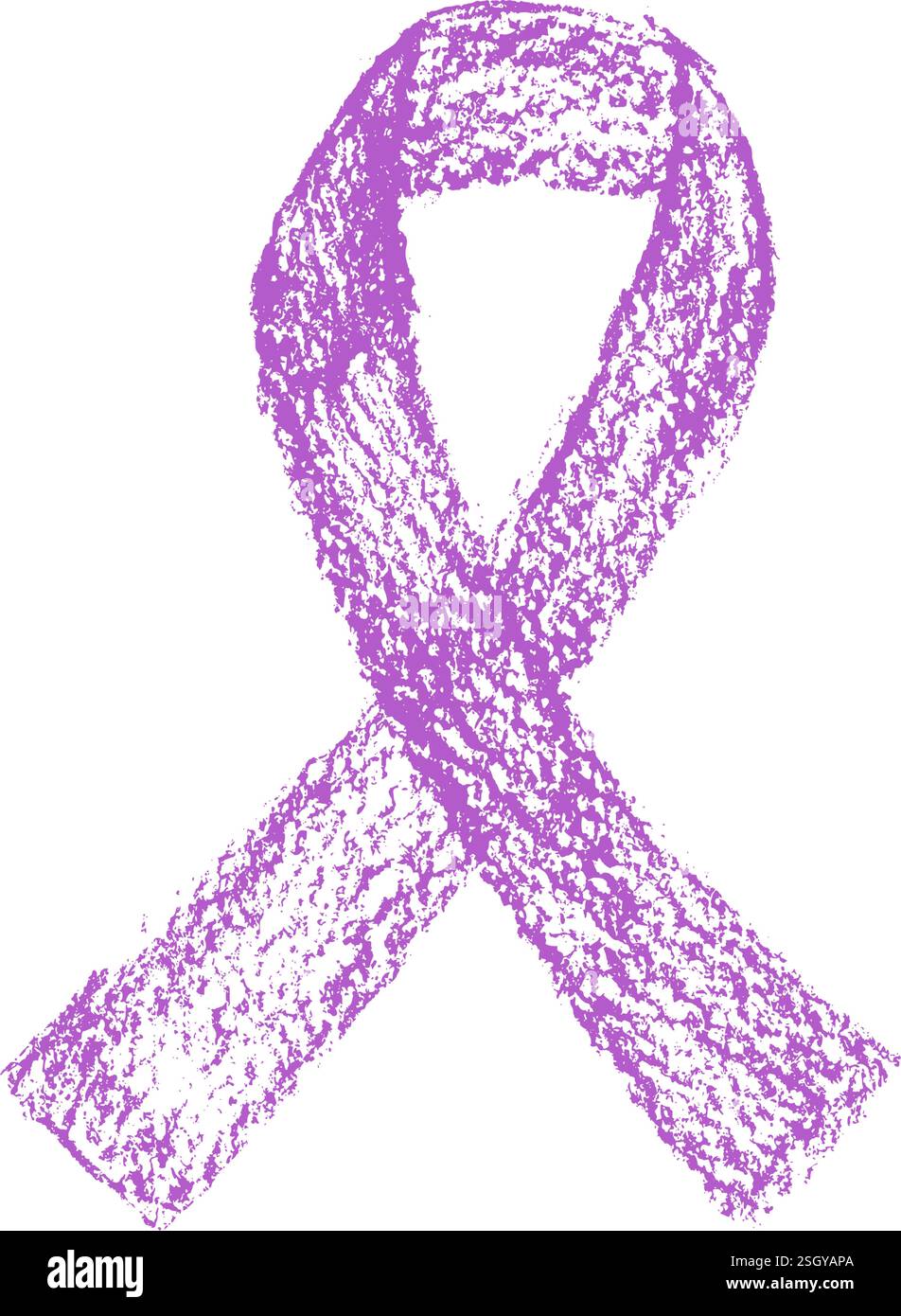 Crayon awareness violet ribbon. Purple symbol preventing campaign ...