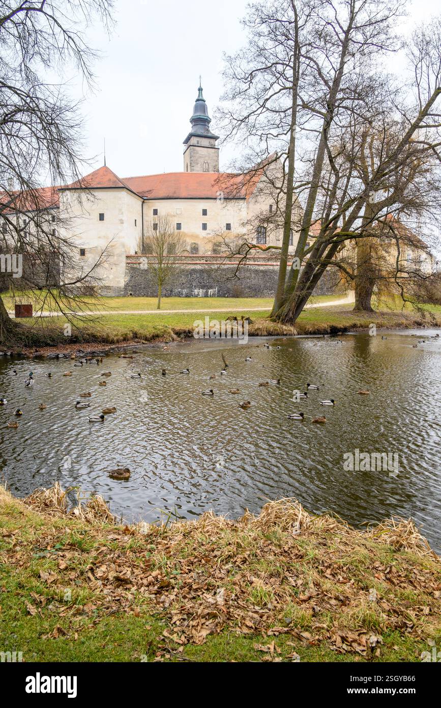 Telc castle in the historic old town of Telc, Unesco World Heritage ...