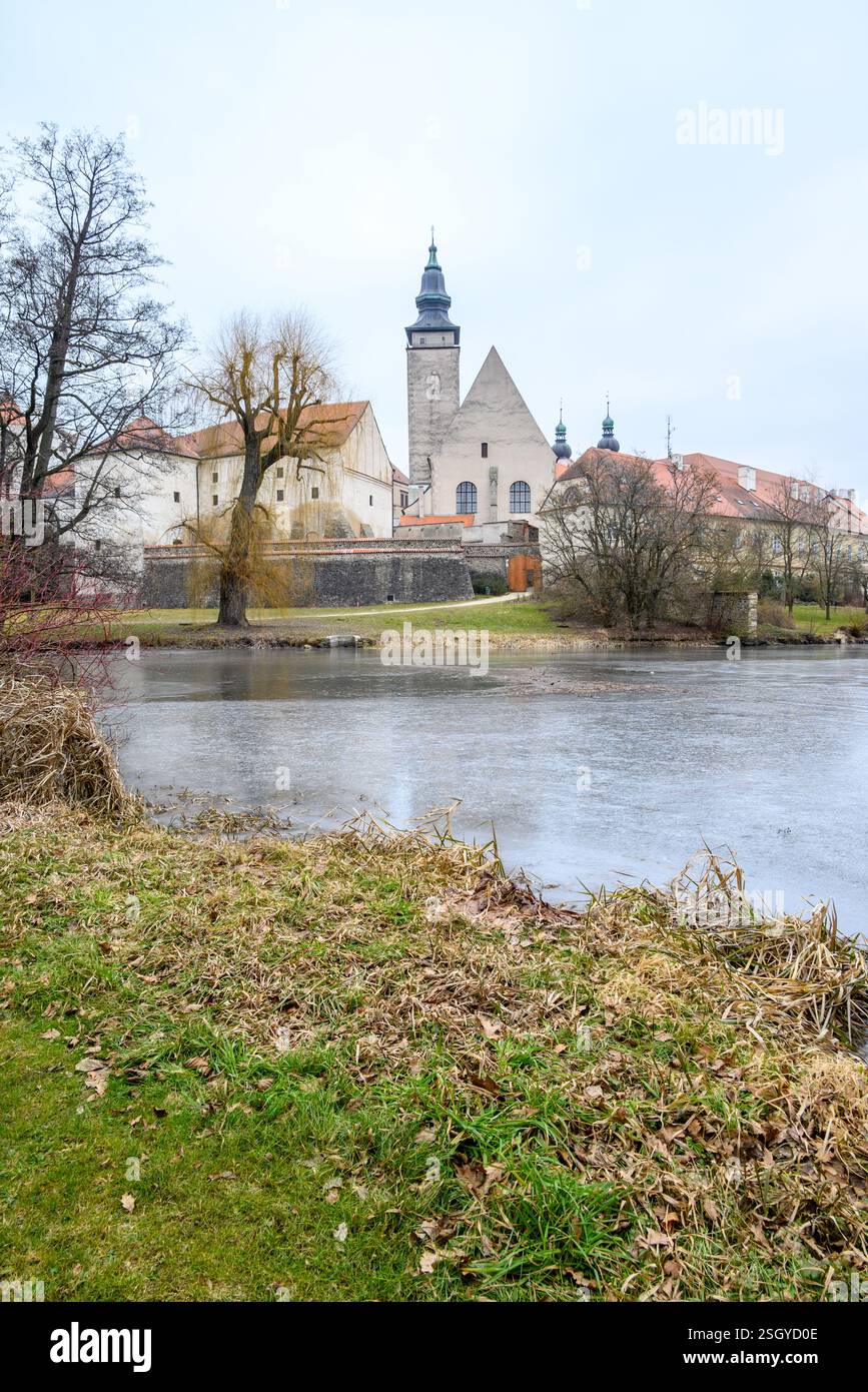 Telc castle in the historic old town of Telc, Unesco World Heritage ...