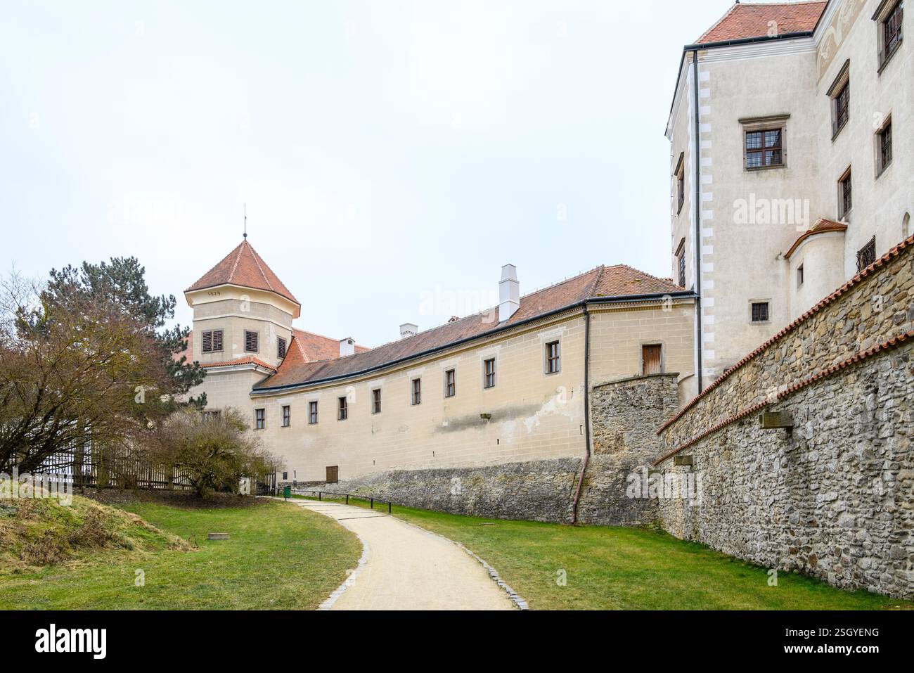Telc castle in the historic old town of Telc, Unesco World Heritage ...