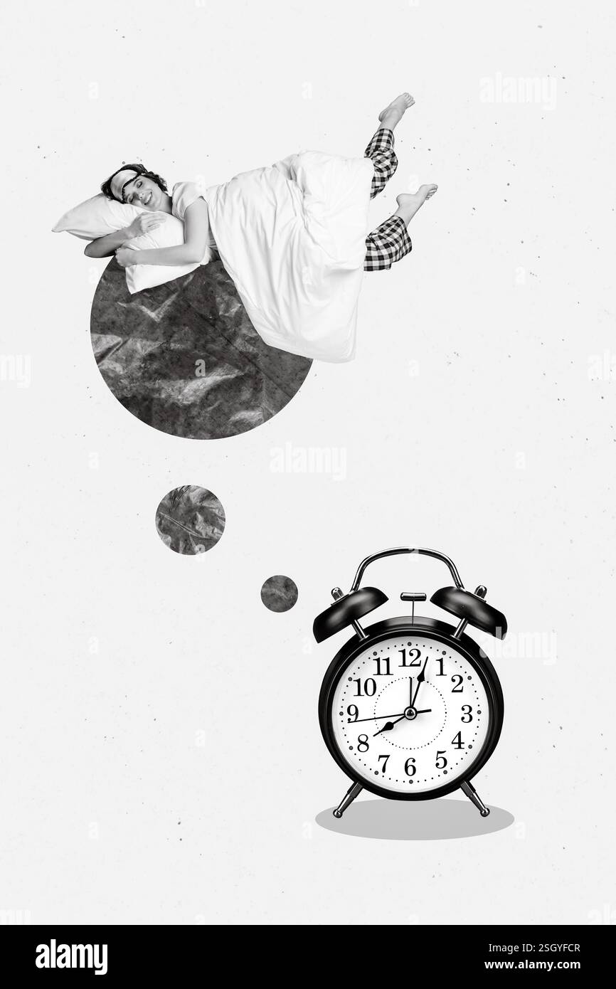 Vertical creative photo collage illustration of positive girl cuddle ...