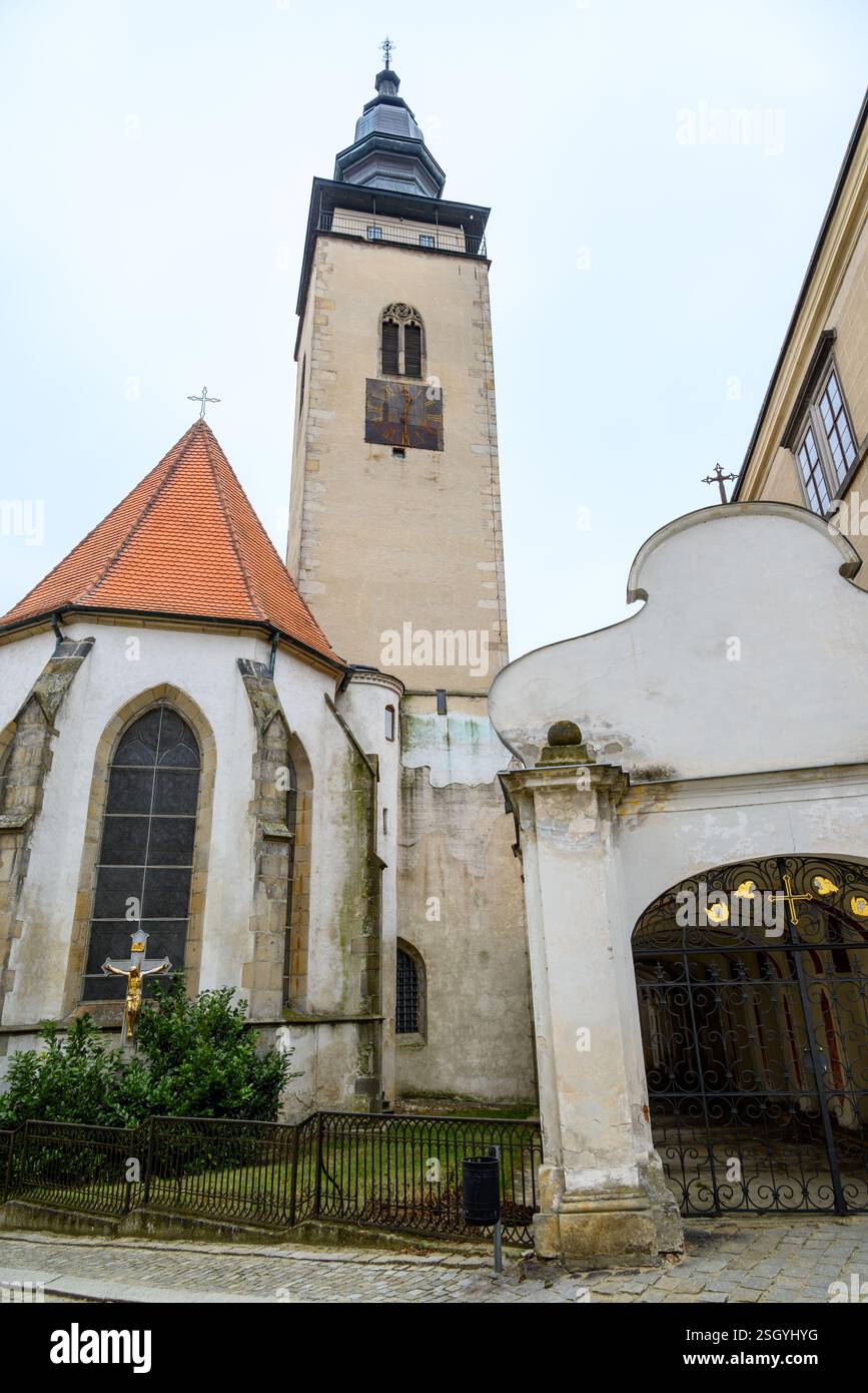 Church of St. Jacob in the historic old town of Telc, Unesco World ...