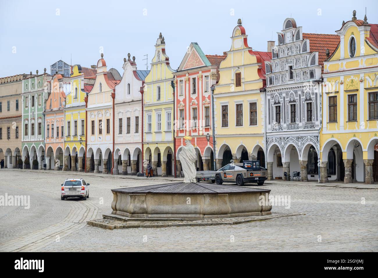 Historic old town of Telc, Unesco World Heritage Site in Telc, Czech ...
