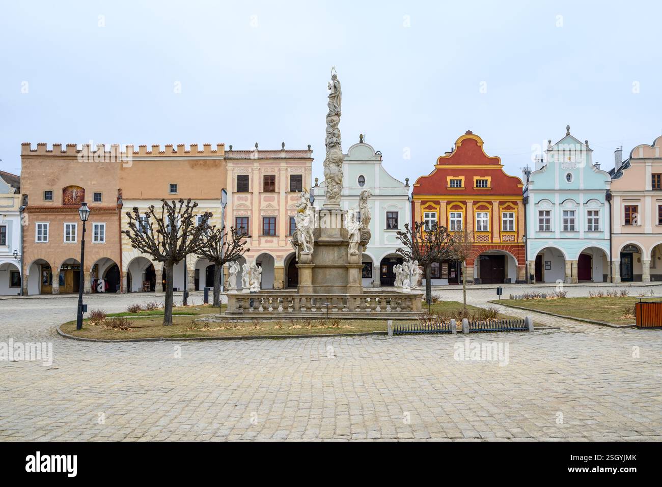 Historic old town of Telc, Unesco World Heritage Site in Telc, Czech ...