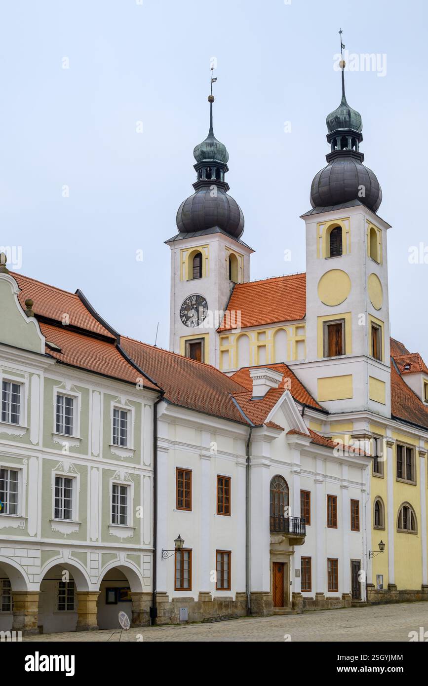 Name of Jesus Church in the historic old town of Telc, Unesco World ...