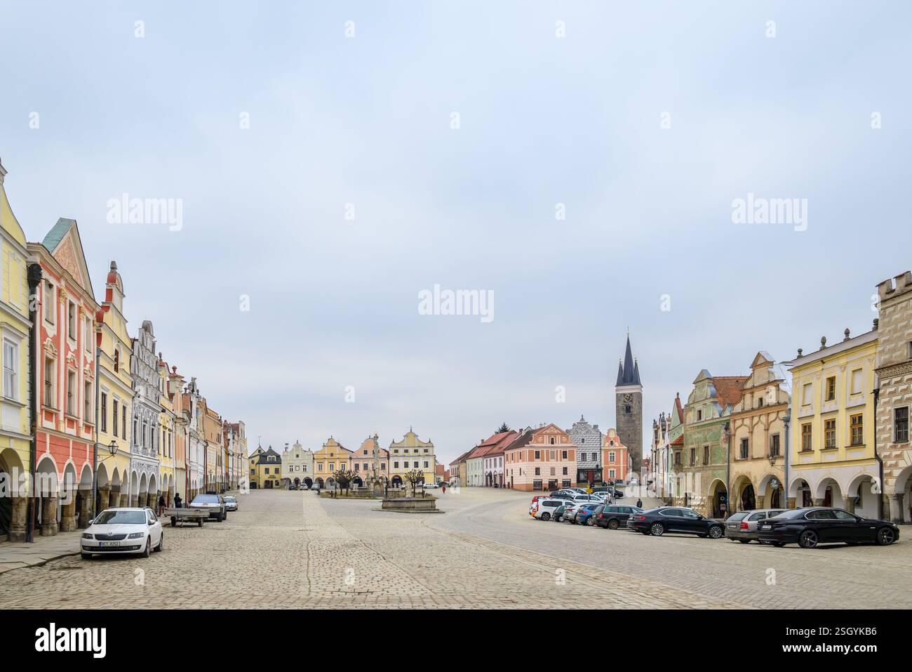 Historic old town of Telc, Unesco World Heritage Site in Telc, Czech ...
