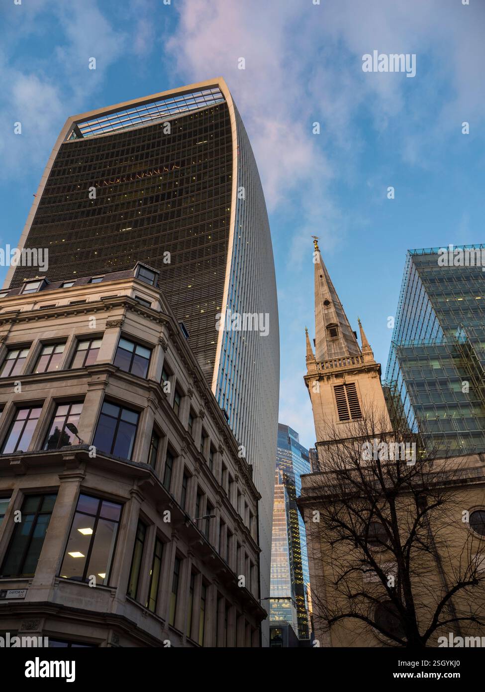 20 Fenchurch Street (The Walkie Talkie), and the spire of St Margaret ...