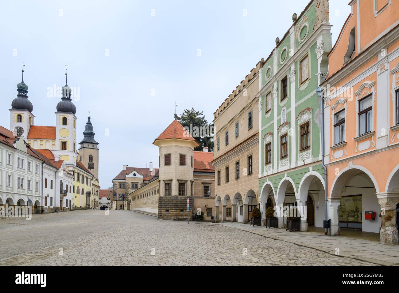 Historic old town of Telc, Unesco World Heritage Site in Telc, Czech ...