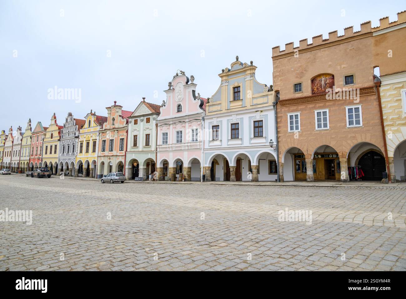 Historic old town of Telc, Unesco World Heritage Site in Telc, Czech ...