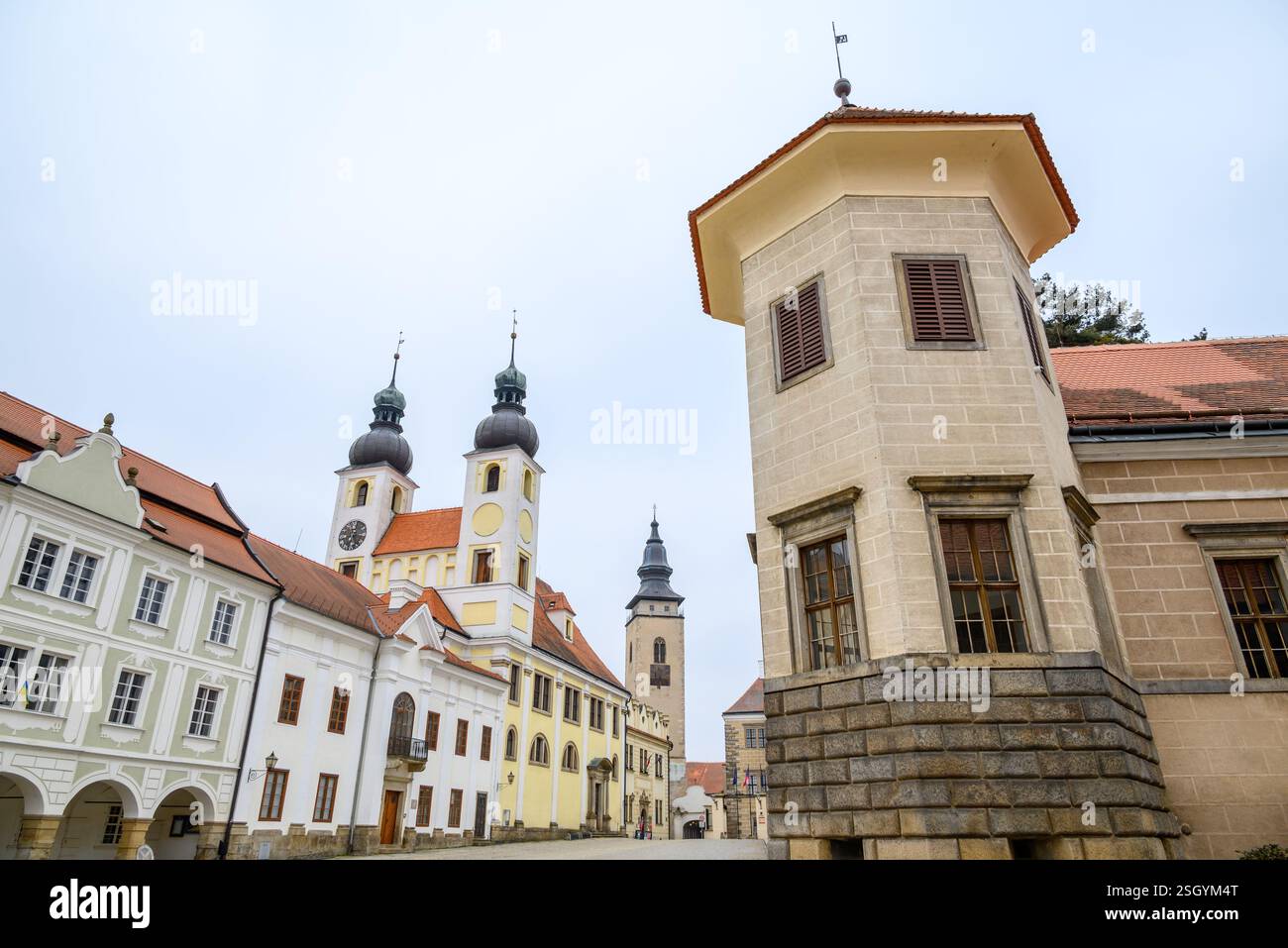 Historic old town of Telc, Unesco World Heritage Site in Telc, Czech ...