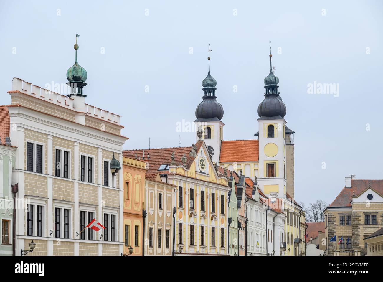 Historic old town of Telc, Unesco World Heritage Site in Telc, Czech ...