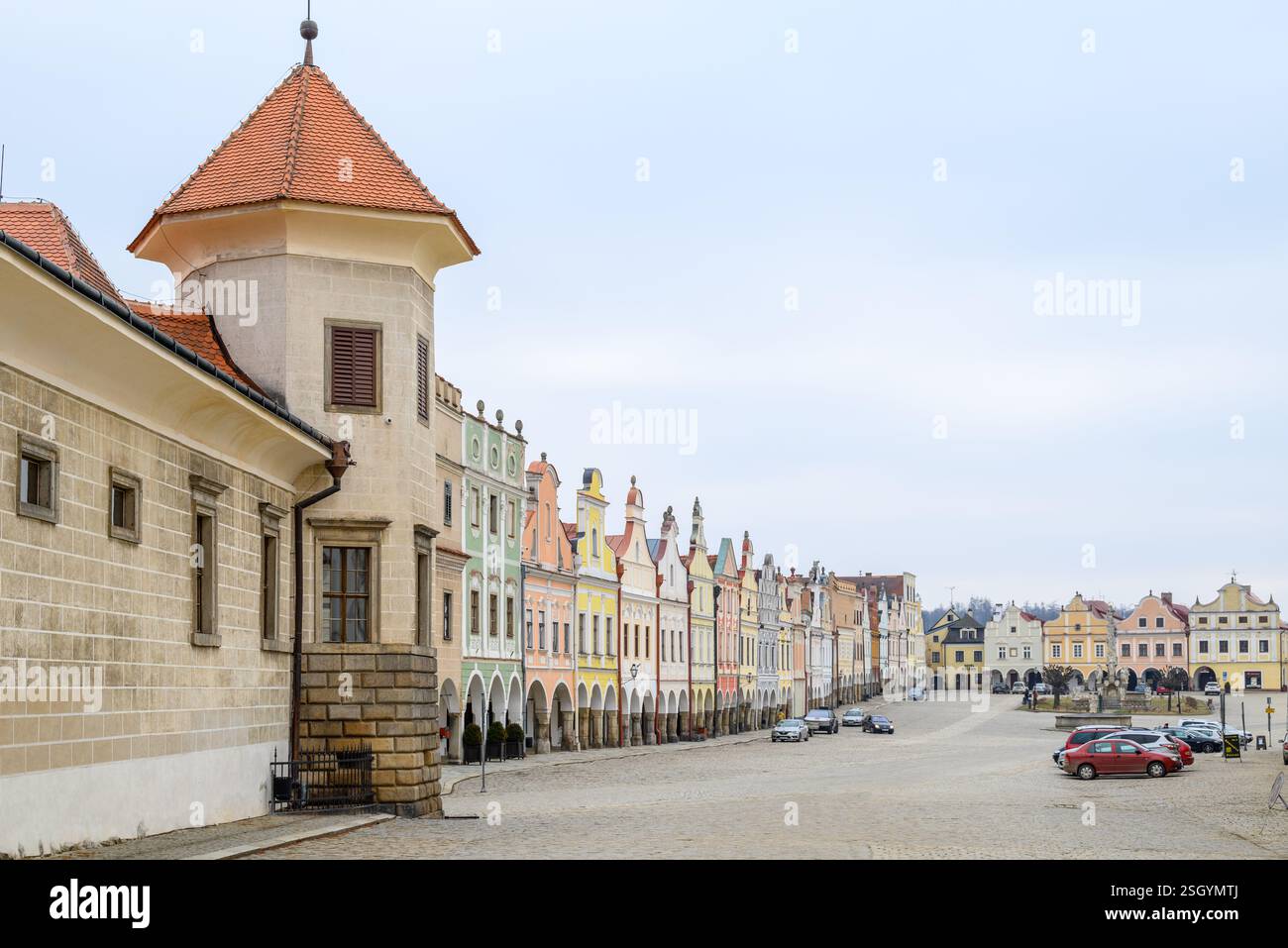 Historic old town of Telc, Unesco World Heritage Site in Telc, Czech ...