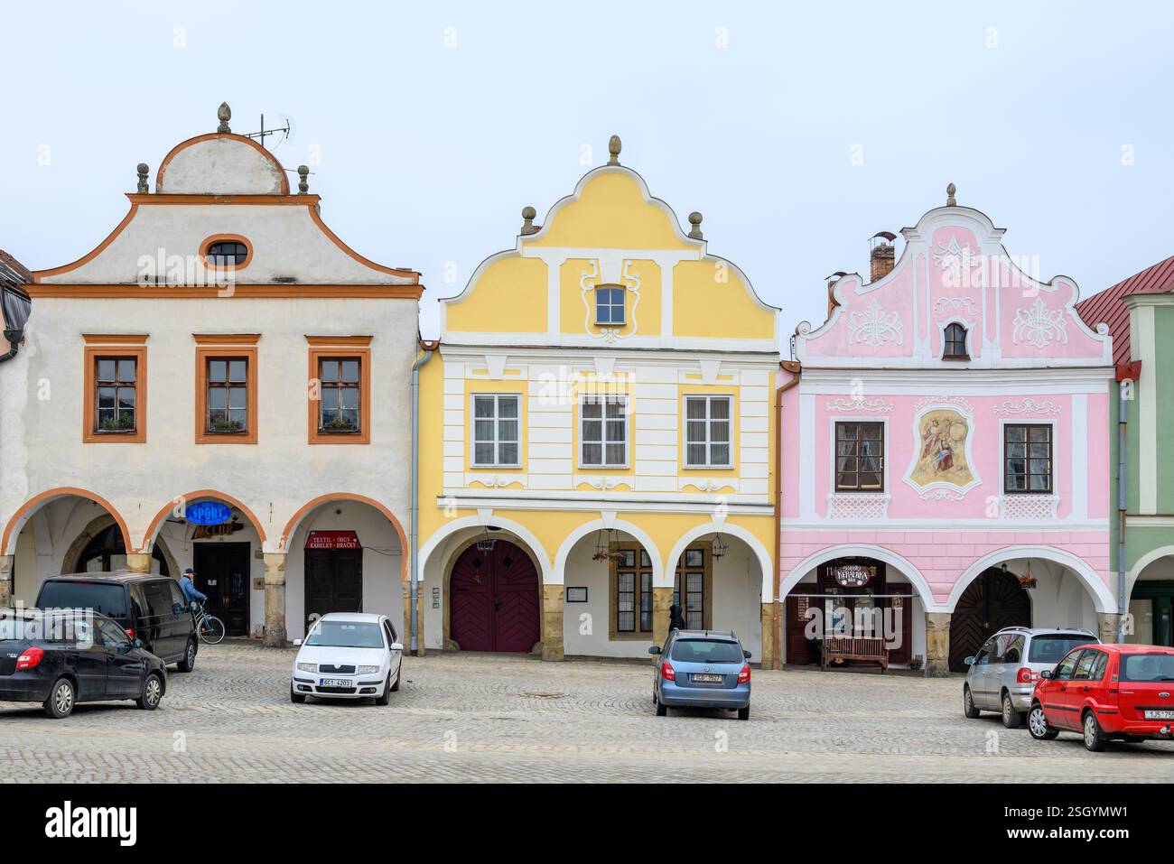 Historic old town of Telc, Unesco World Heritage Site in Telc, Czech ...