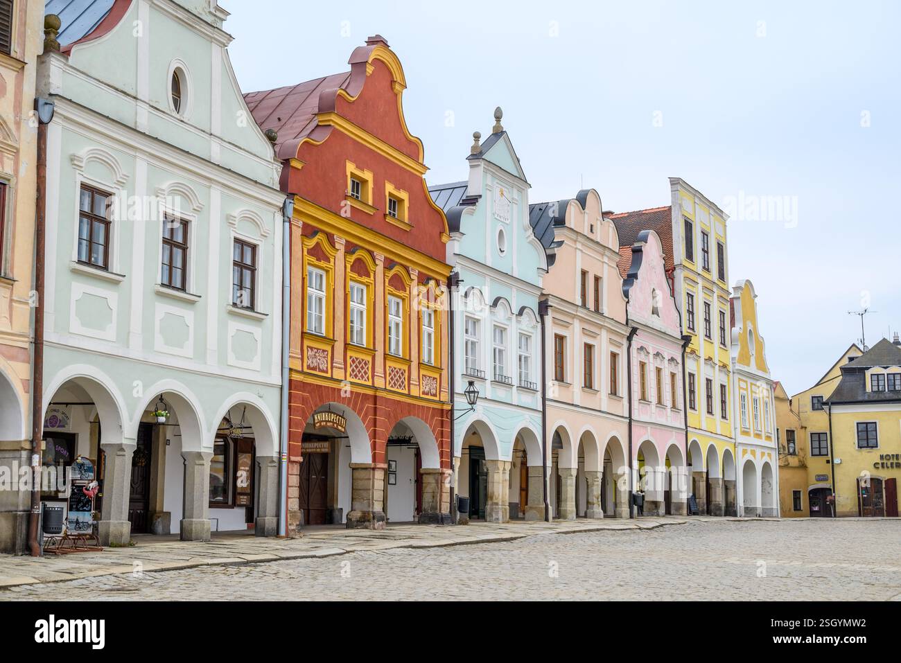 Historic old town of Telc, Unesco World Heritage Site in Telc, Czech ...