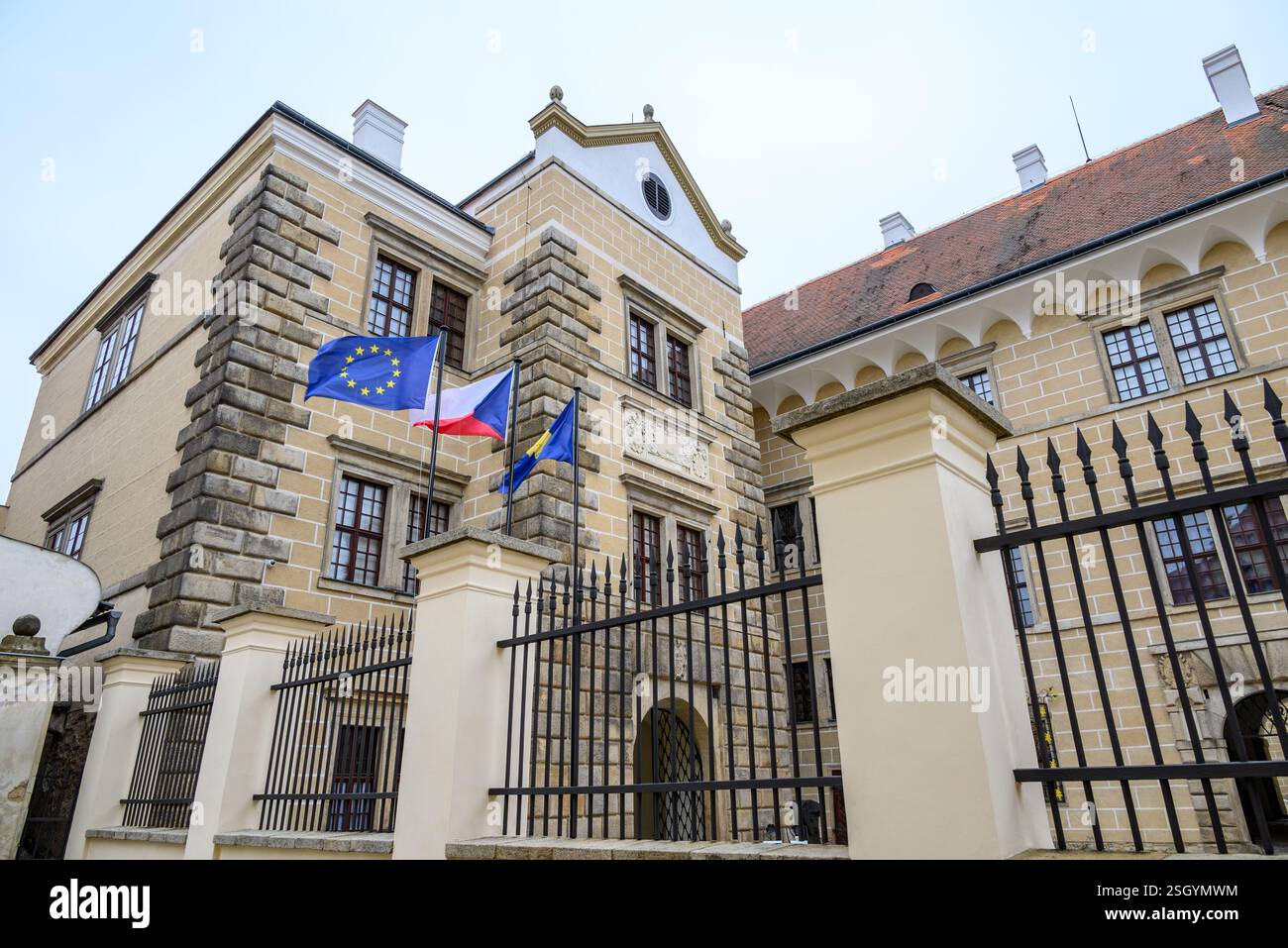 Historic old town of Telc, Unesco World Heritage Site in Telc, Czech ...