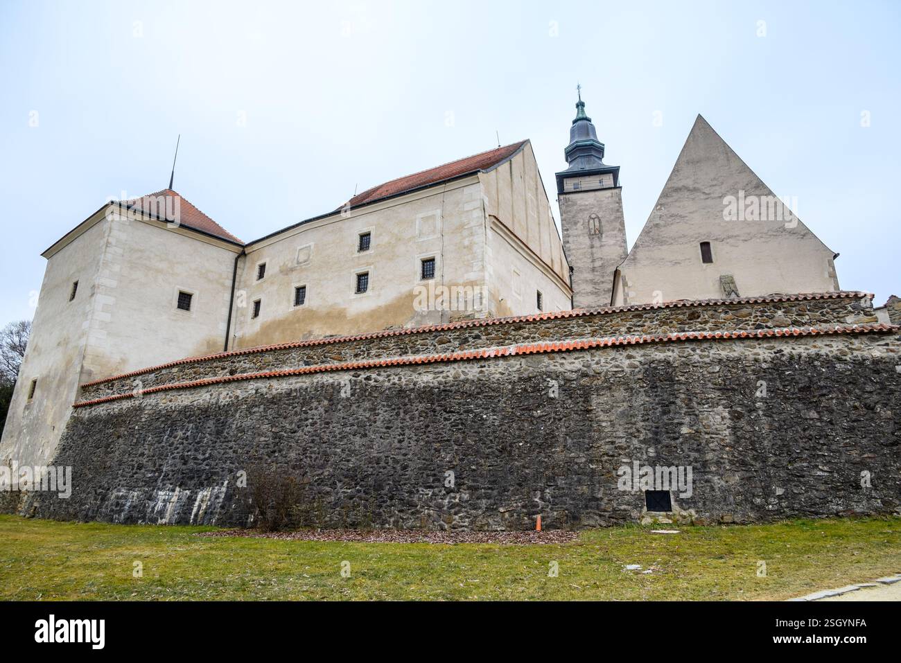 Telc castle in the historic old town of Telc, Unesco World Heritage ...