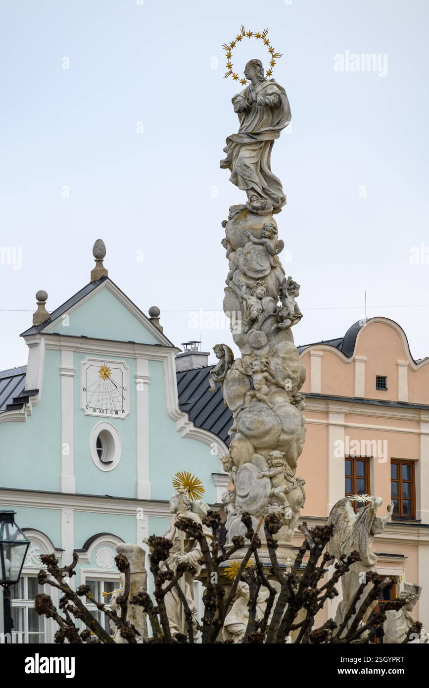Historic old town of Telc, Unesco World Heritage Site in Telc, Czech ...