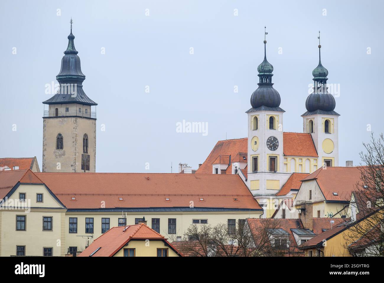 Historic old town of Telc, Unesco World Heritage Site in Telc, Czech ...