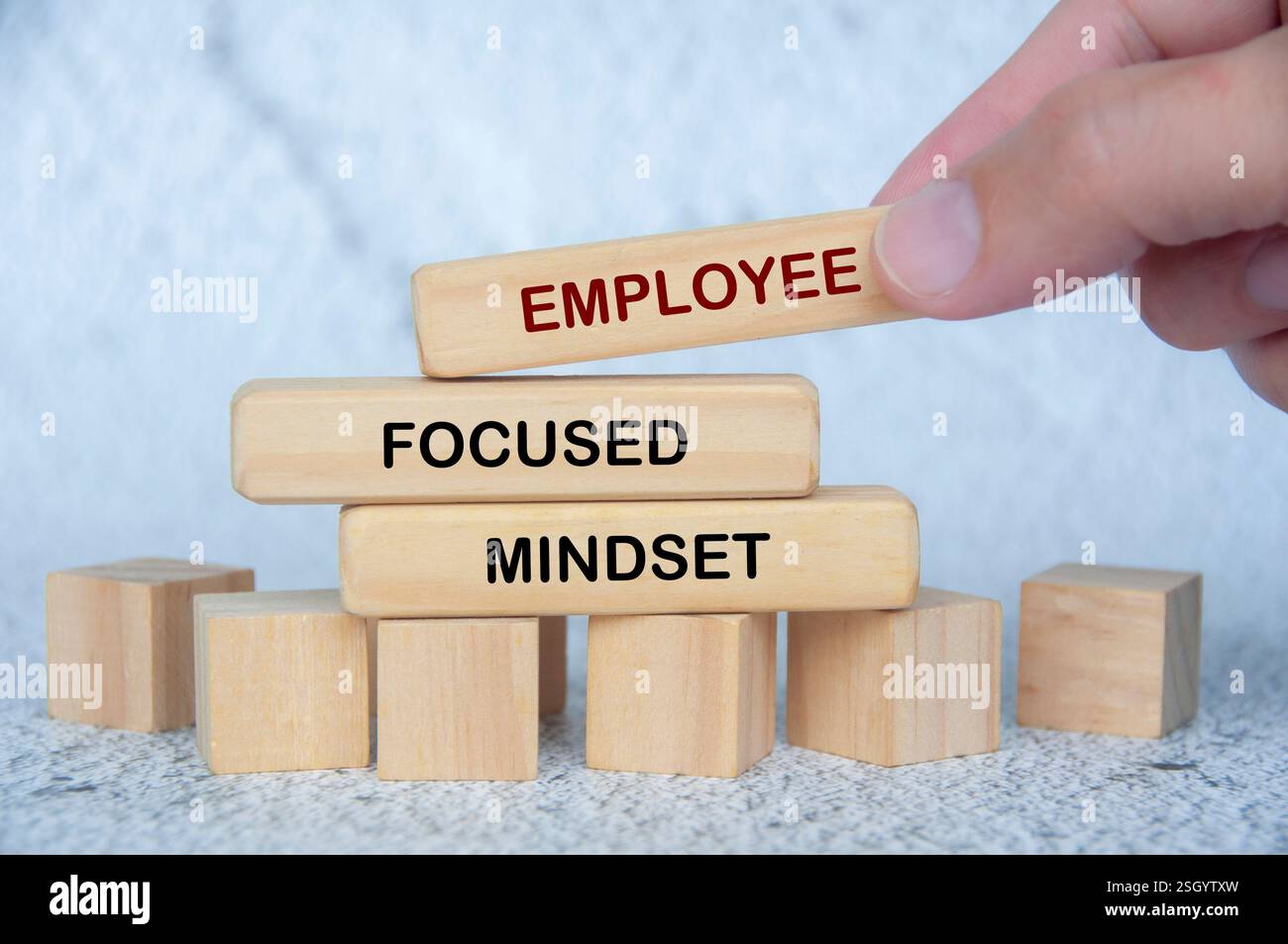 Employee Focused Mindset text on wooden blocks. People first concept in ...