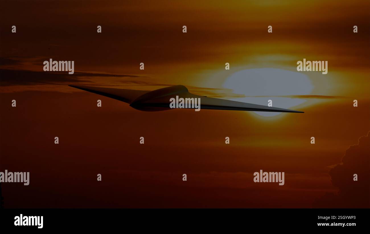 3D model of military combat drone in the sky, air attack Stock Photo ...