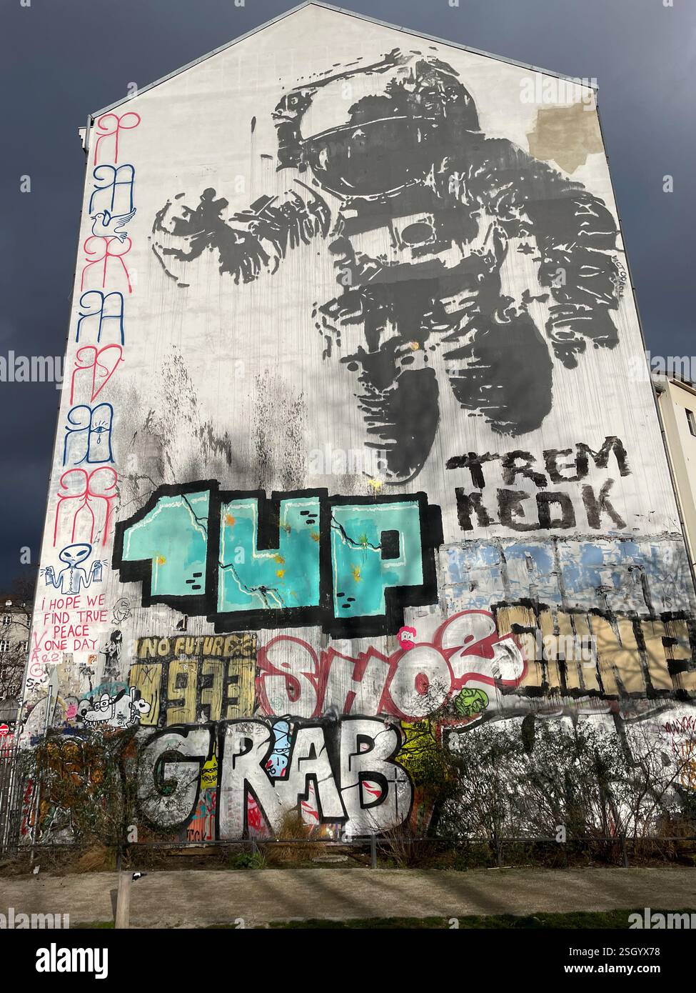 1UP graffiti street art, Berlin, Germany Stock Photo - Alamy