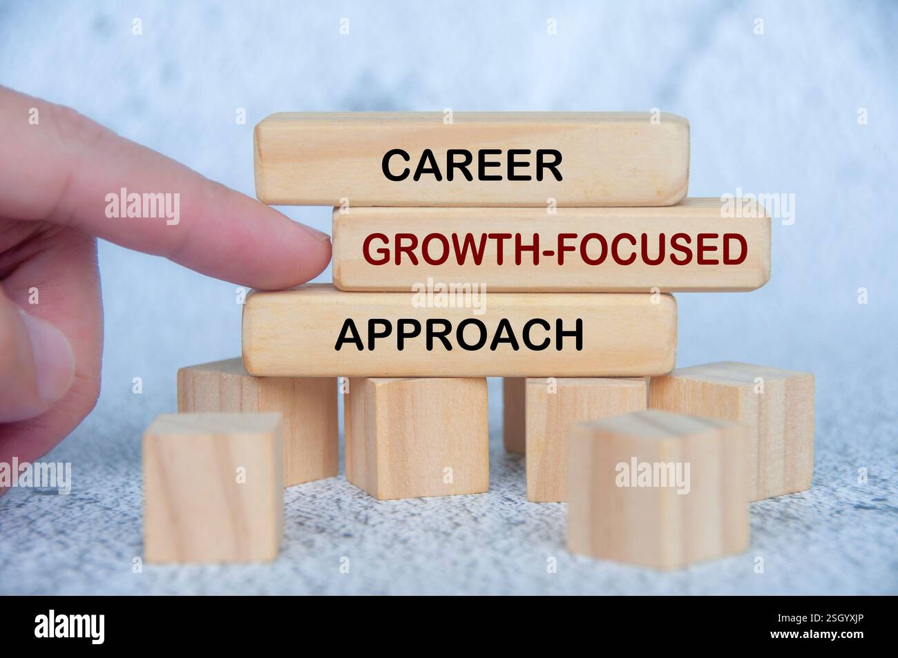 Career Growth Focused Approach text on wooden blocks. People first ...