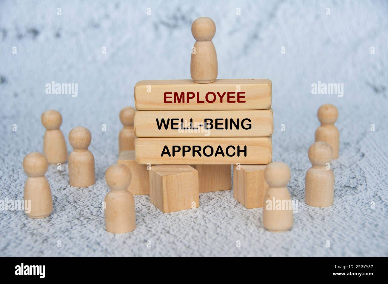 Employee Well Being Approach text on wooden blocks. People first ...