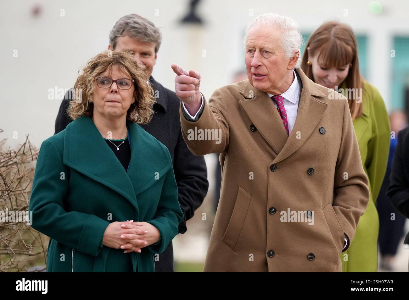 King Charles III during a visit to Nansledan School in Newquay ...