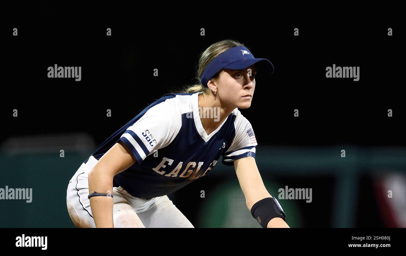 Georgia Southern University infielder, Delanie Thames (17) is ready for ...