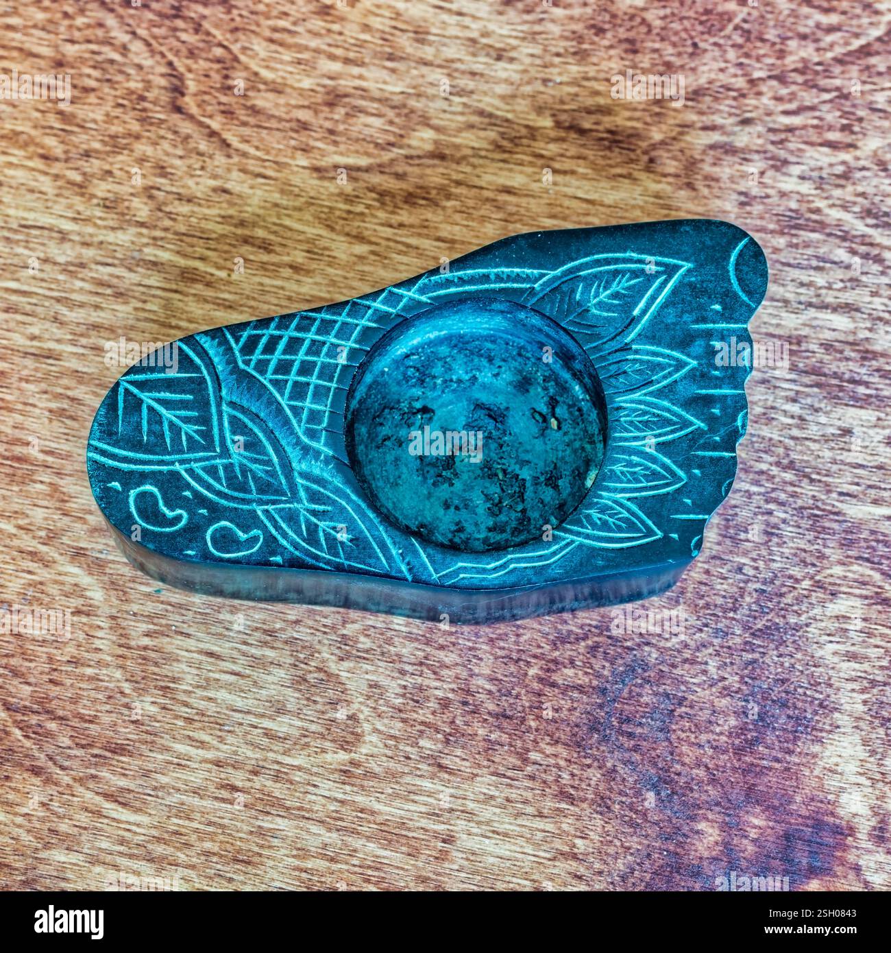 Soapstone Candle Holder - Native carving in Stone Stock Photo - Alamy