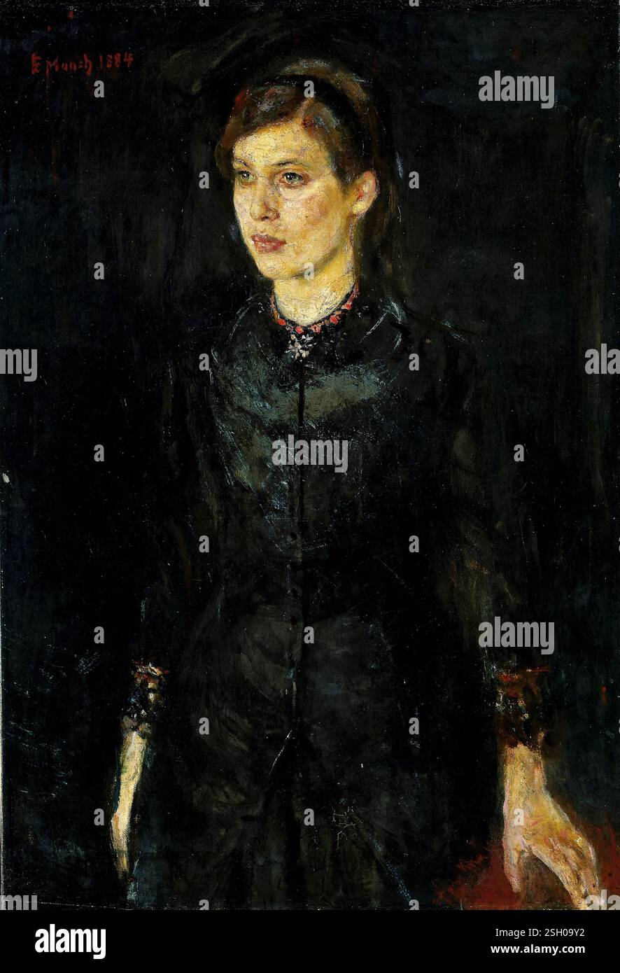 Inger Munch in Black. Edvard Munch. 1884 Stock Photo - Alamy
