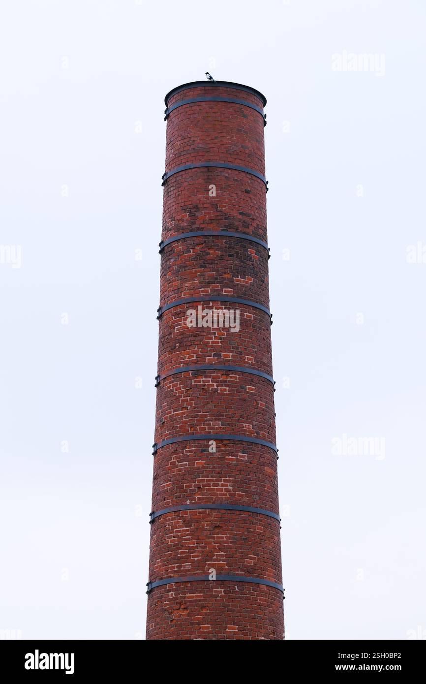 High chimney made of red bricks Stock Photo - Alamy