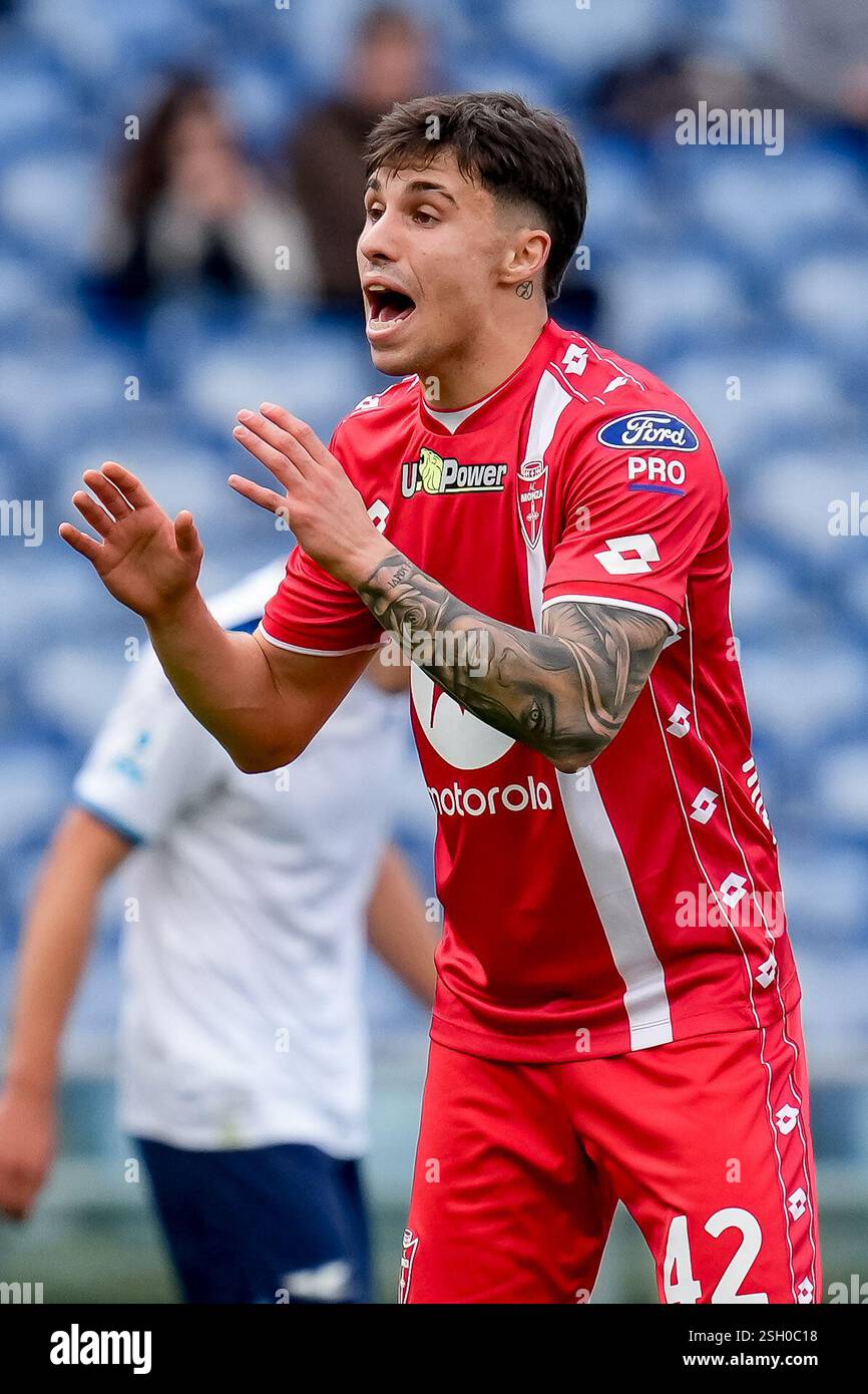 Rome, Italy. 09th Feb, 2025. Alessandro Bianco of AC Monza reacts ...