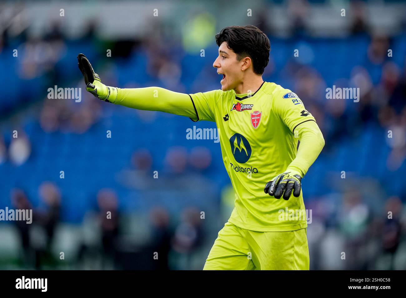Rome, Italy. 09th Feb, 2025. Semuel Pizzignacco of AC Monza gestures ...
