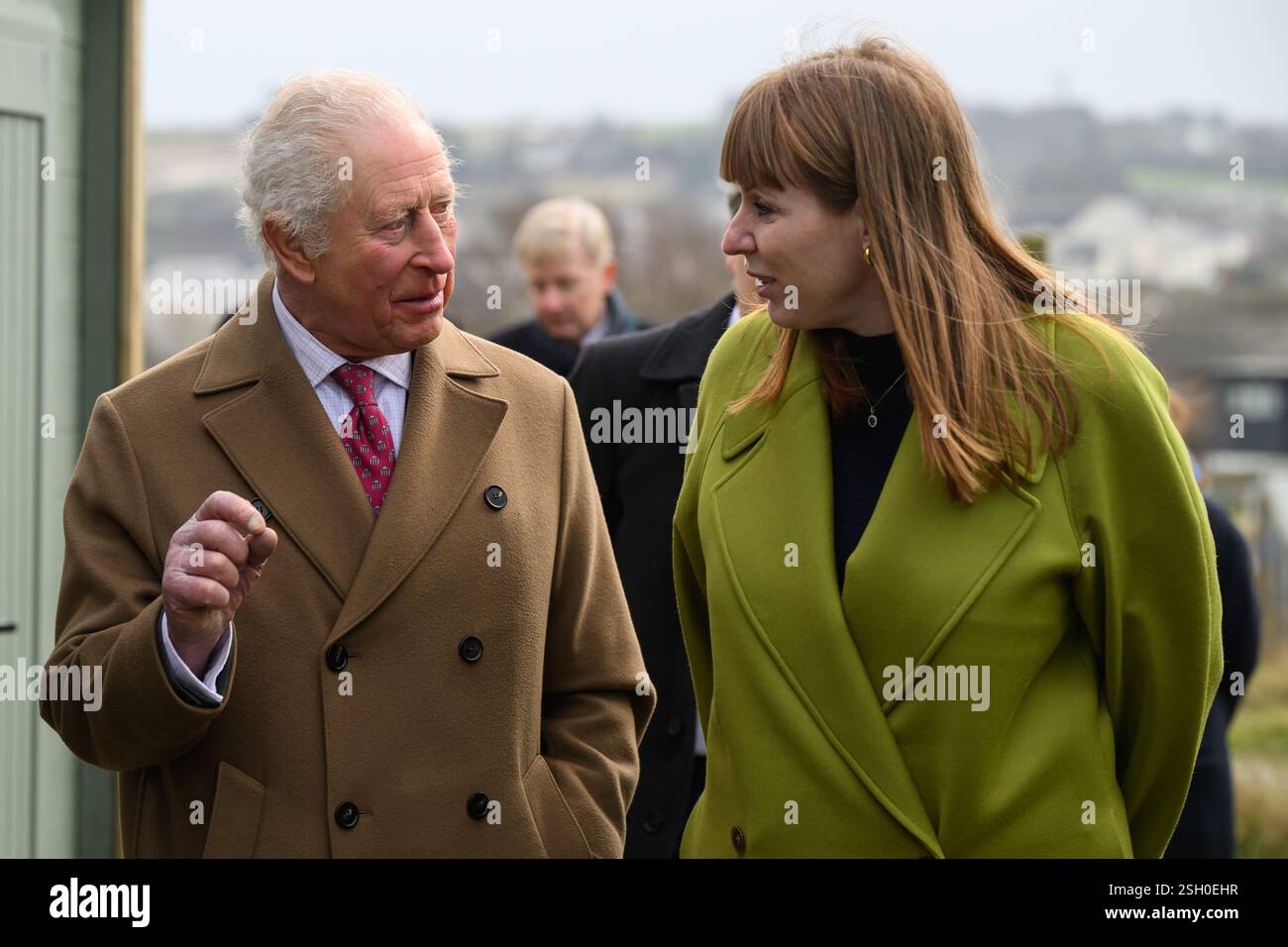 King Charles III, accompanied by the Deputy Prime Minister Angela ...