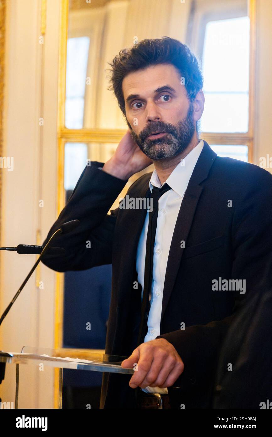 Paris, France. 10th Feb, 2025. Yves UBELMANN, President of Iconem at the launch of the Heritage ...