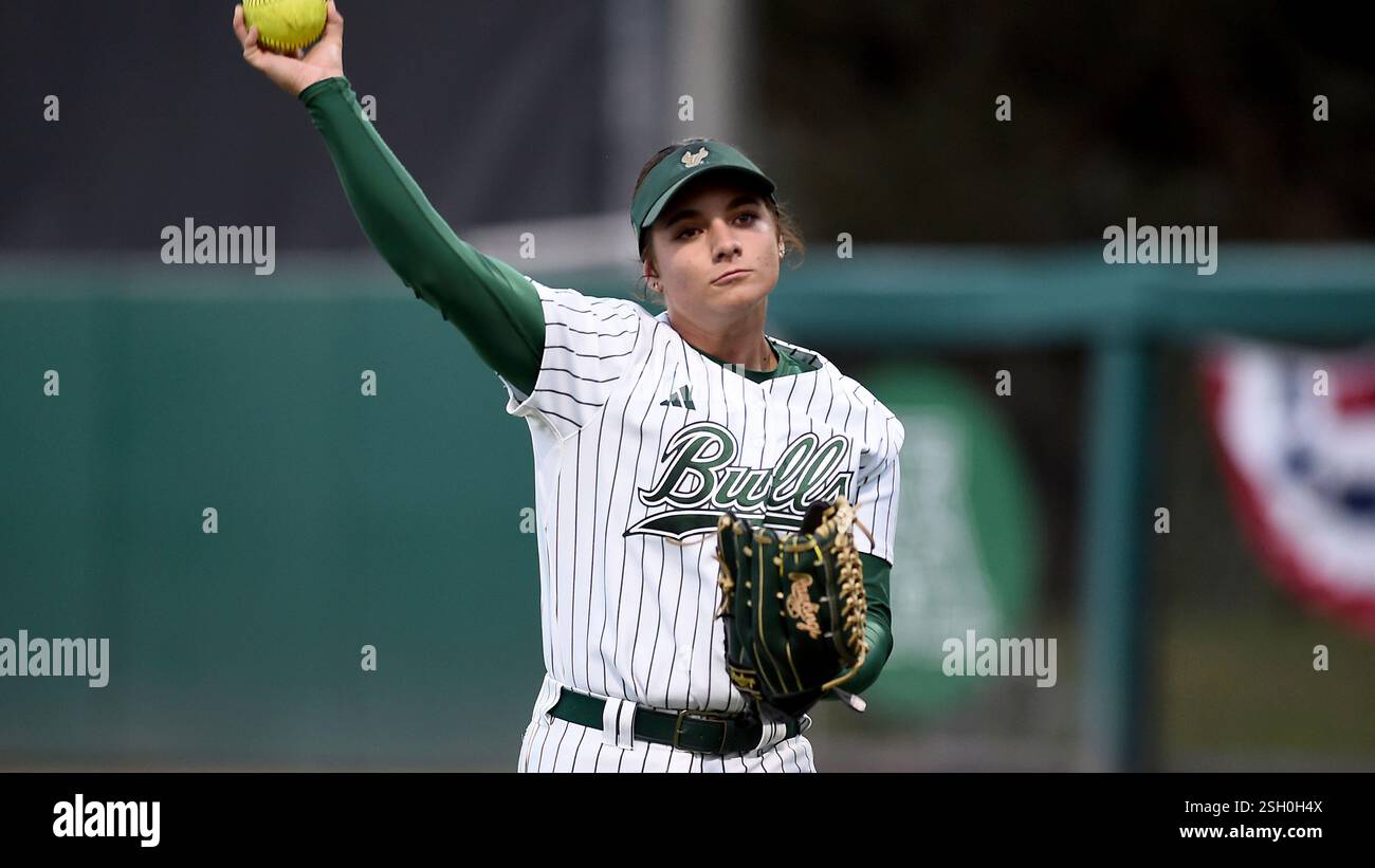 University of South Florida's Grace Rawn (27) throws during an NCAA ...