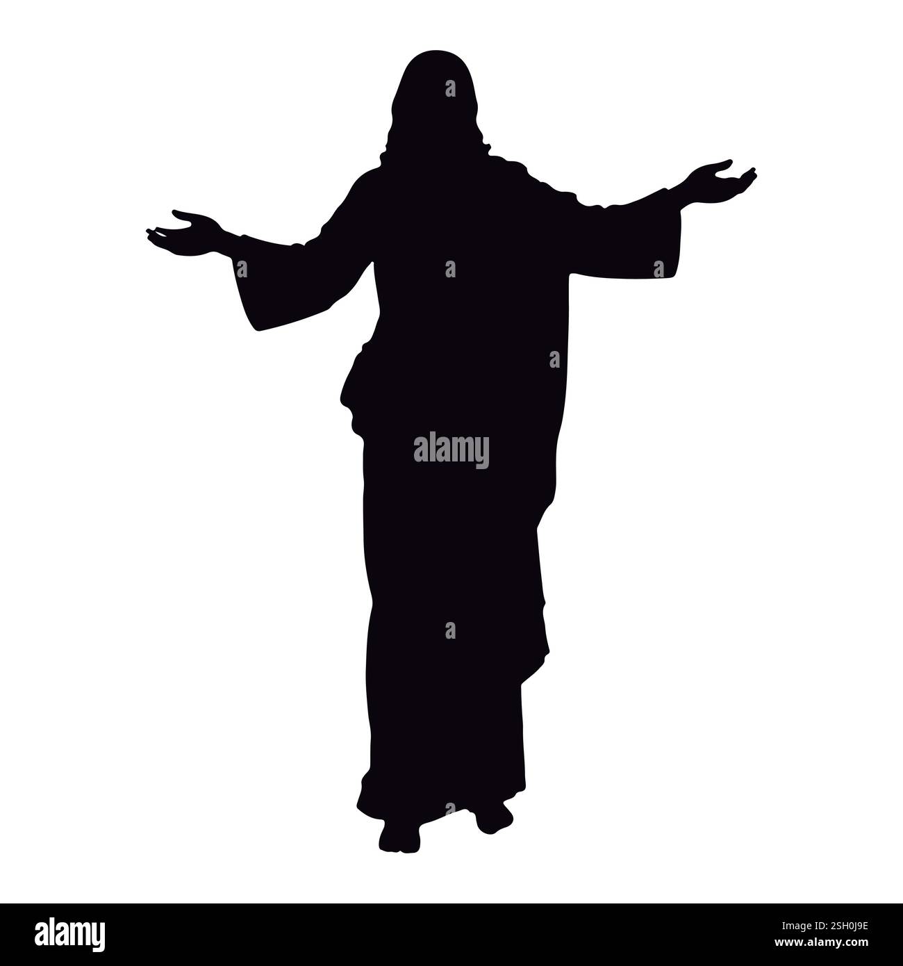 Jesus Christs black silhouette against a white backdrop Stock Vector ...