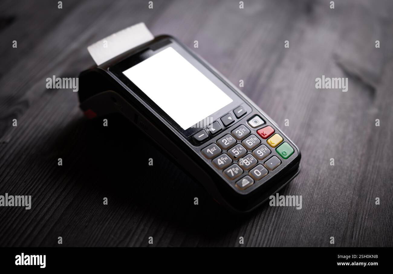 Wireless Payment Pos Terminal With White Screen Stock Photo - Alamy